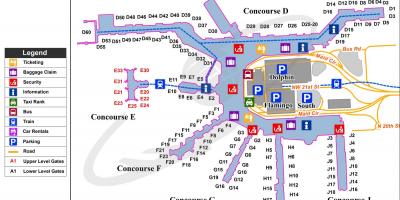 Międzynarodowy port lotniczy Miami - mapa międzynarodowego lotniska w ...